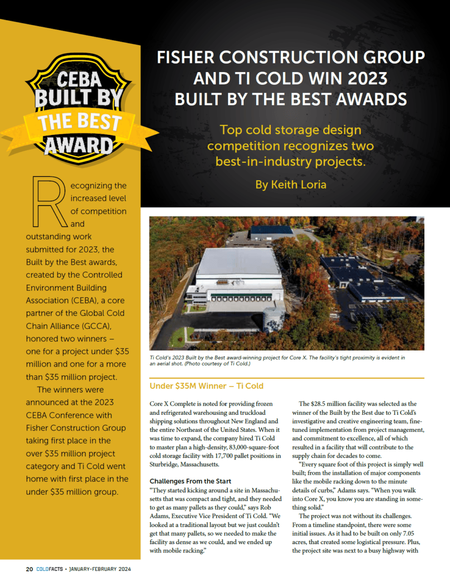 FISHER CONSTRUCTION GROUP AND TI COLD WIN 2023 BUILT BY THE BEST AWARDS ...