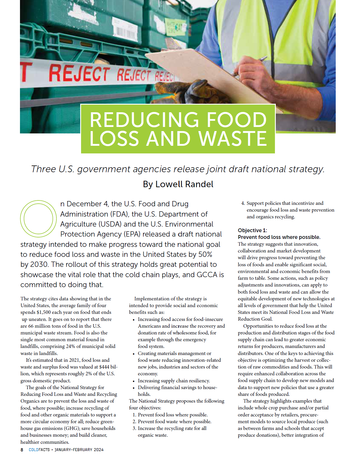 REDUCING FOOD LOSS AND WASTE – Global Cold Chain Alliance