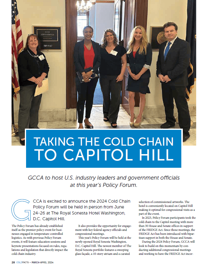 TAKING THE COLD CHAIN TO CAPITOL HILL – Global Cold Chain Alliance
