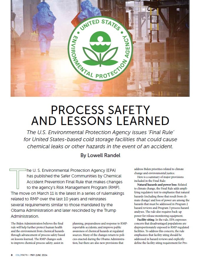 PROCESS SAFETY AND LESSONS LEARNED – Global Cold Chain Alliance