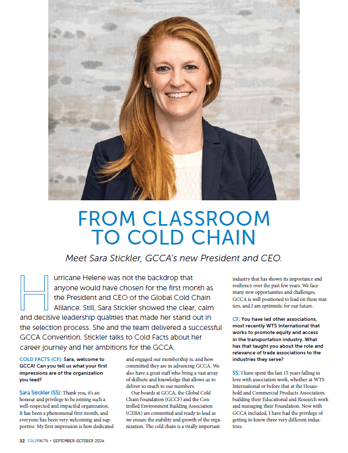 FROM CLASSROOM TO COLD CHAIN – Global Cold Chain Alliance